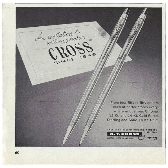 Cross | Art | 967 Cross Writing Instruments Pens 12 Or 14 Karat Vintage ...